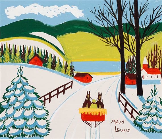 Maud Lewis | Winter Sleigh Ride | MutualArt