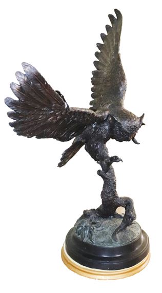 Jules Moigniez | Bronze of Great Horned Owl (1935) | MutualArt