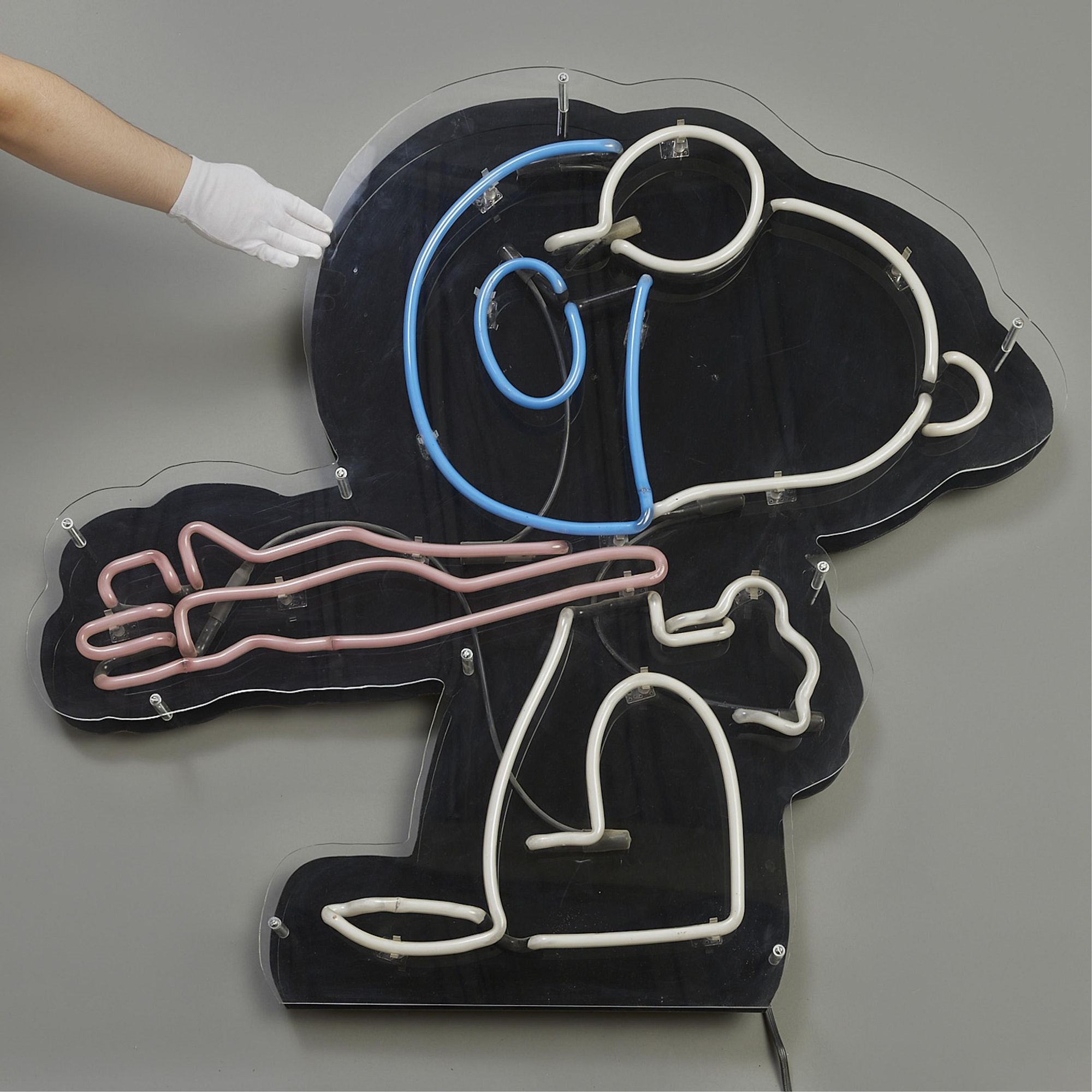 Charles Schulz | Large Neon Sign of Flying Ace Snoopy (1995) | MutualArt