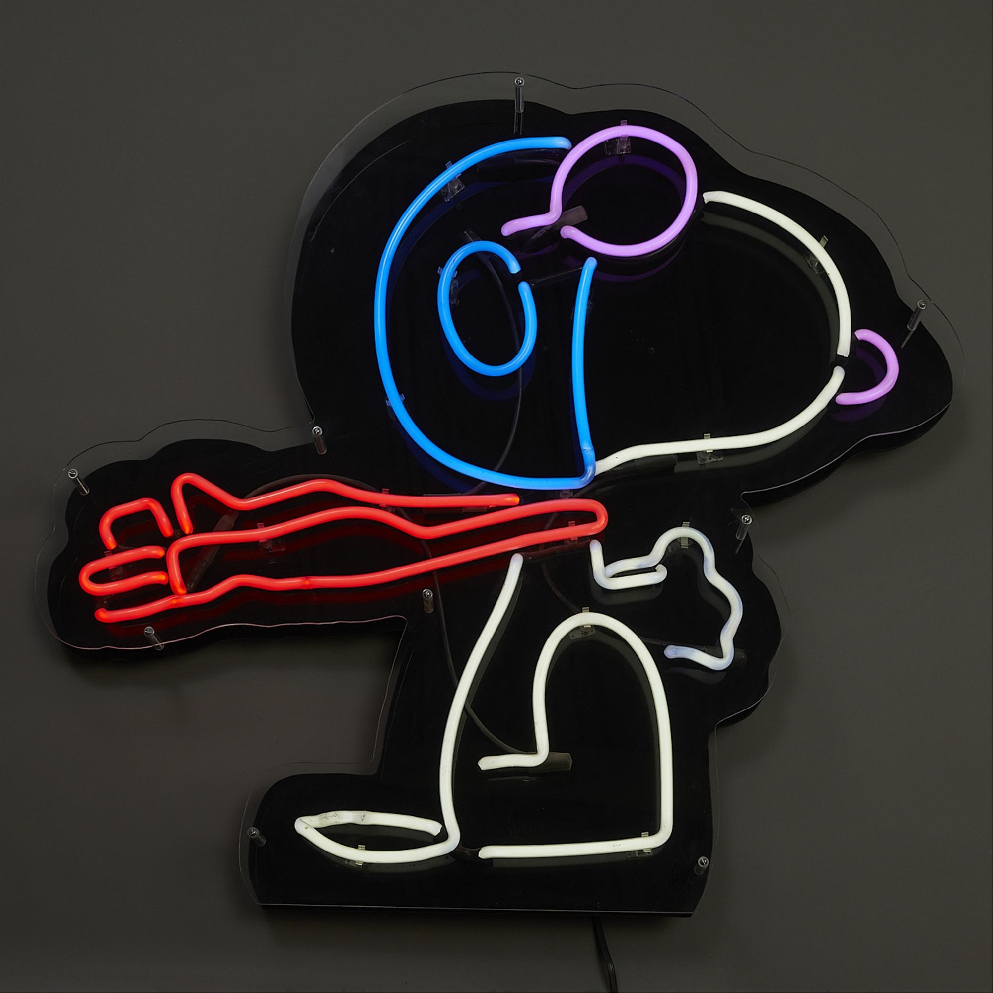 Charles Schulz | Large Neon Sign of Flying Ace Snoopy (1995) | MutualArt