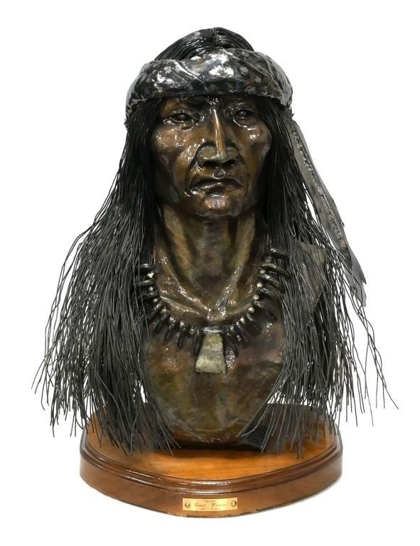 Richard Prazen | RICHARD PRAZEN Bronze Indian Sculpture | MutualArt