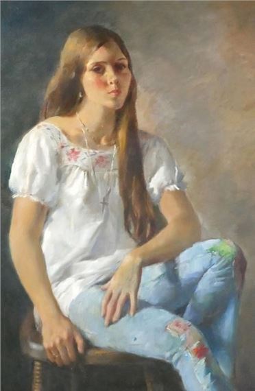 Christopher Clark | CHRISTOPHER CLARK Oil Painting of Young Girl ...