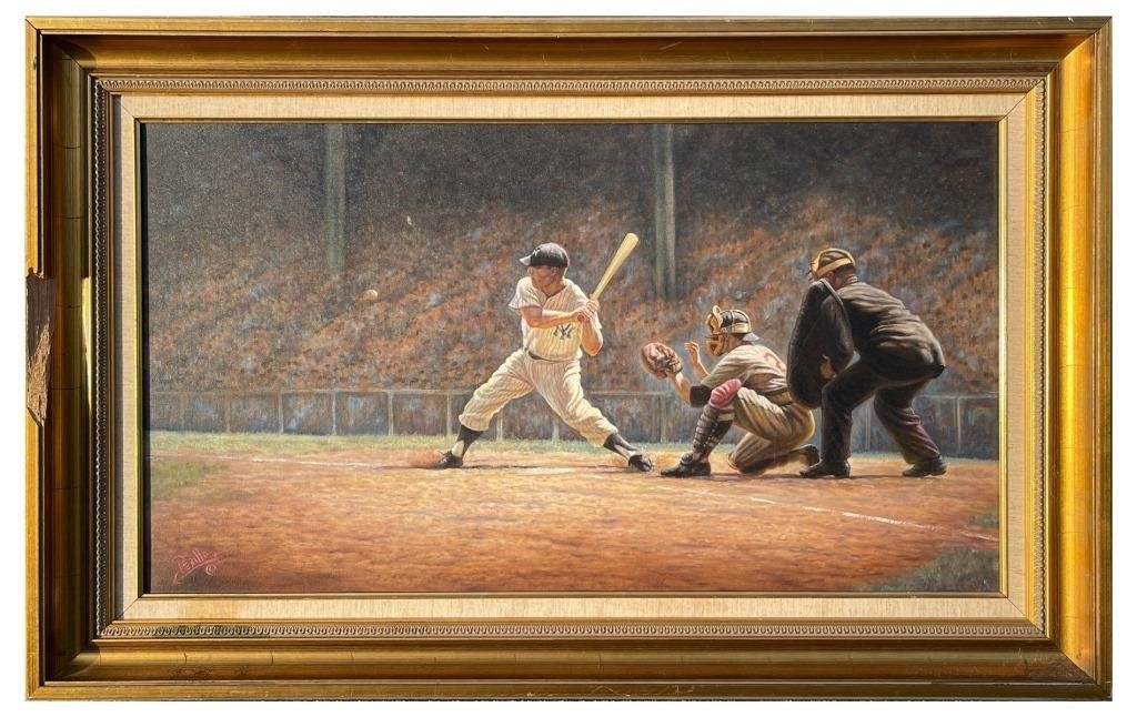 Greg Perillo | GREGORY PERILLO PAINTING MICKEY MANTLE | MutualArt