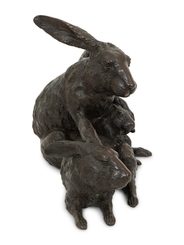 Japanese School, 19th Century | A Japanese Bronze Sculpture of Rabbits ...