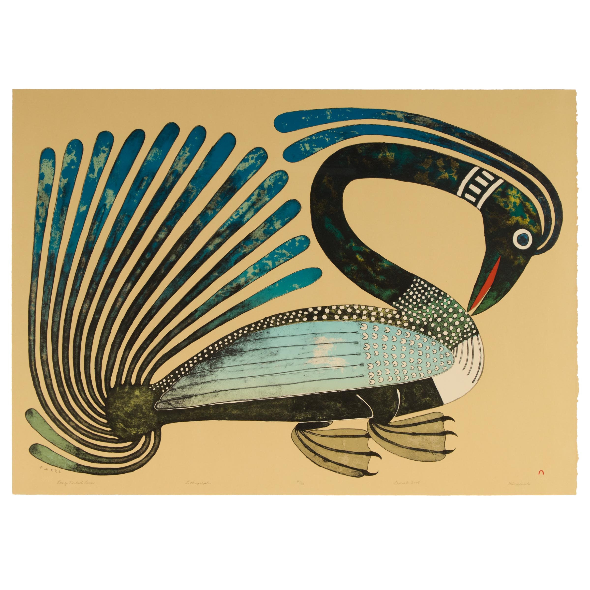 Kenojuak Ashevak | LONG NECKED LOON, 2008 (2008) | MutualArt