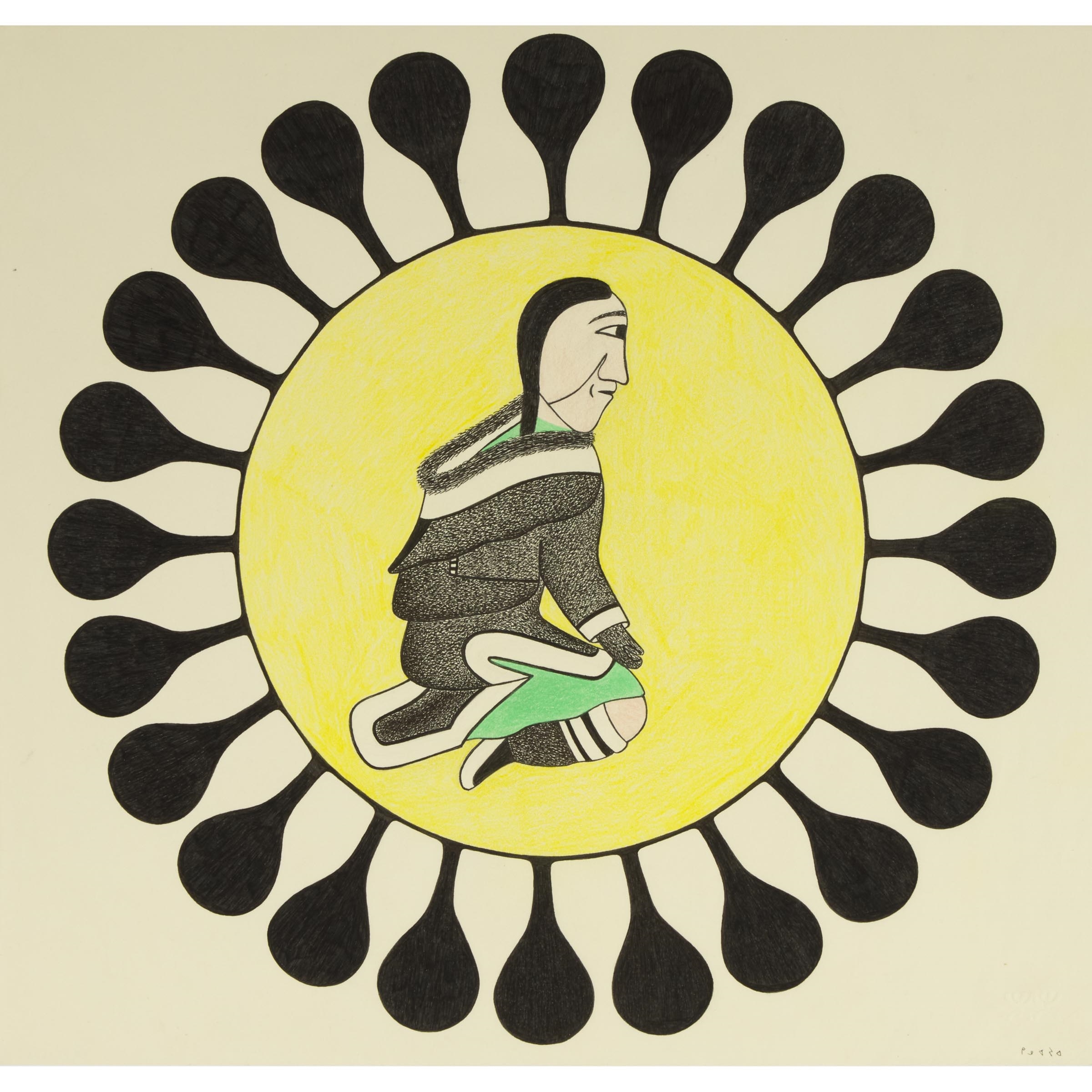 Kenojuak Ashevak | UNTITLED (WOMAN KNEELING), 1994/1995 (1994 - 1995 ...