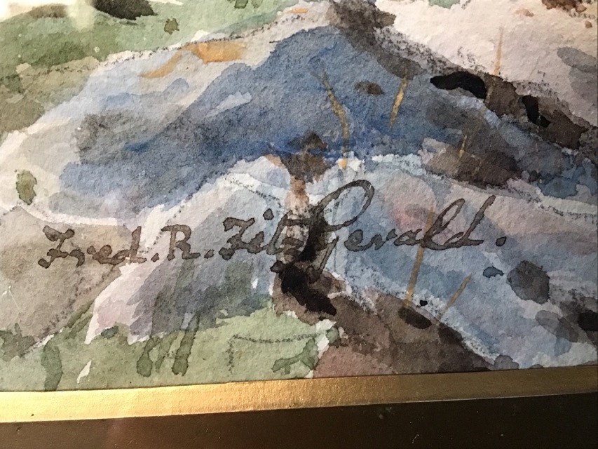 Frederick R. Fitzgerald | lake landscape with waterside buildings ...