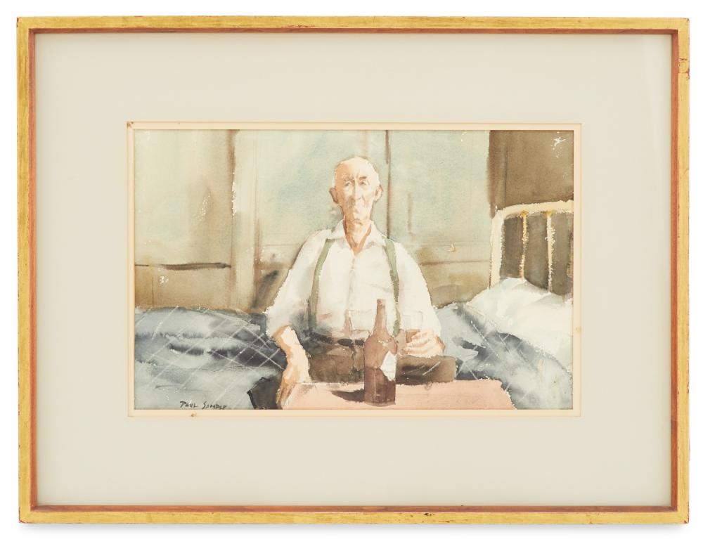 Paul Sample | Old Man and Young Girl on a Walk | MutualArt