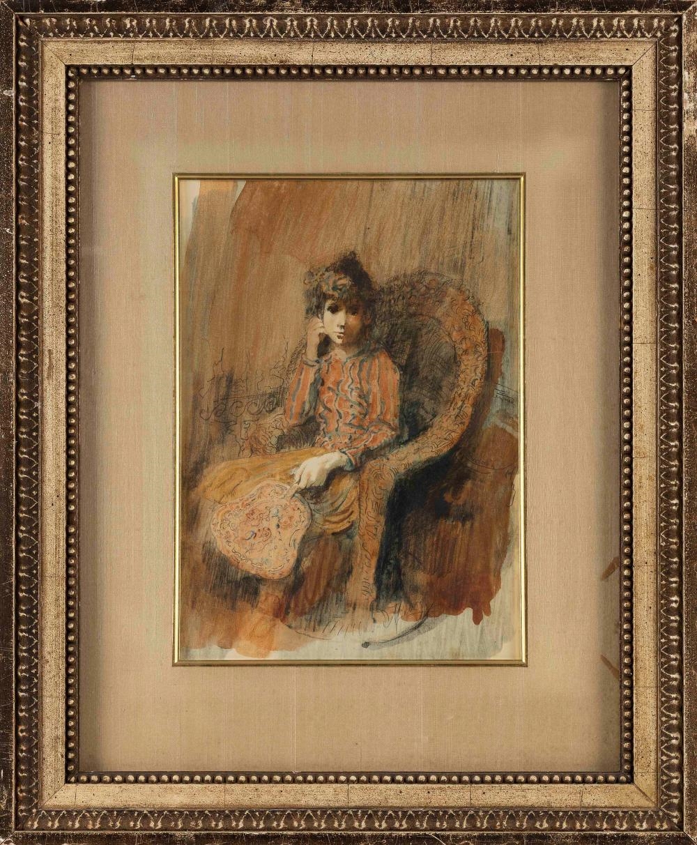 Conger Metcalf | Portrait of a seated girl | MutualArt