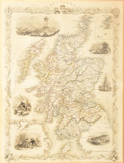 Robert Burns | 19TH CENTURY CIRCA 1850 MAP OF SCOTLAND BY J. RAPKIN ...