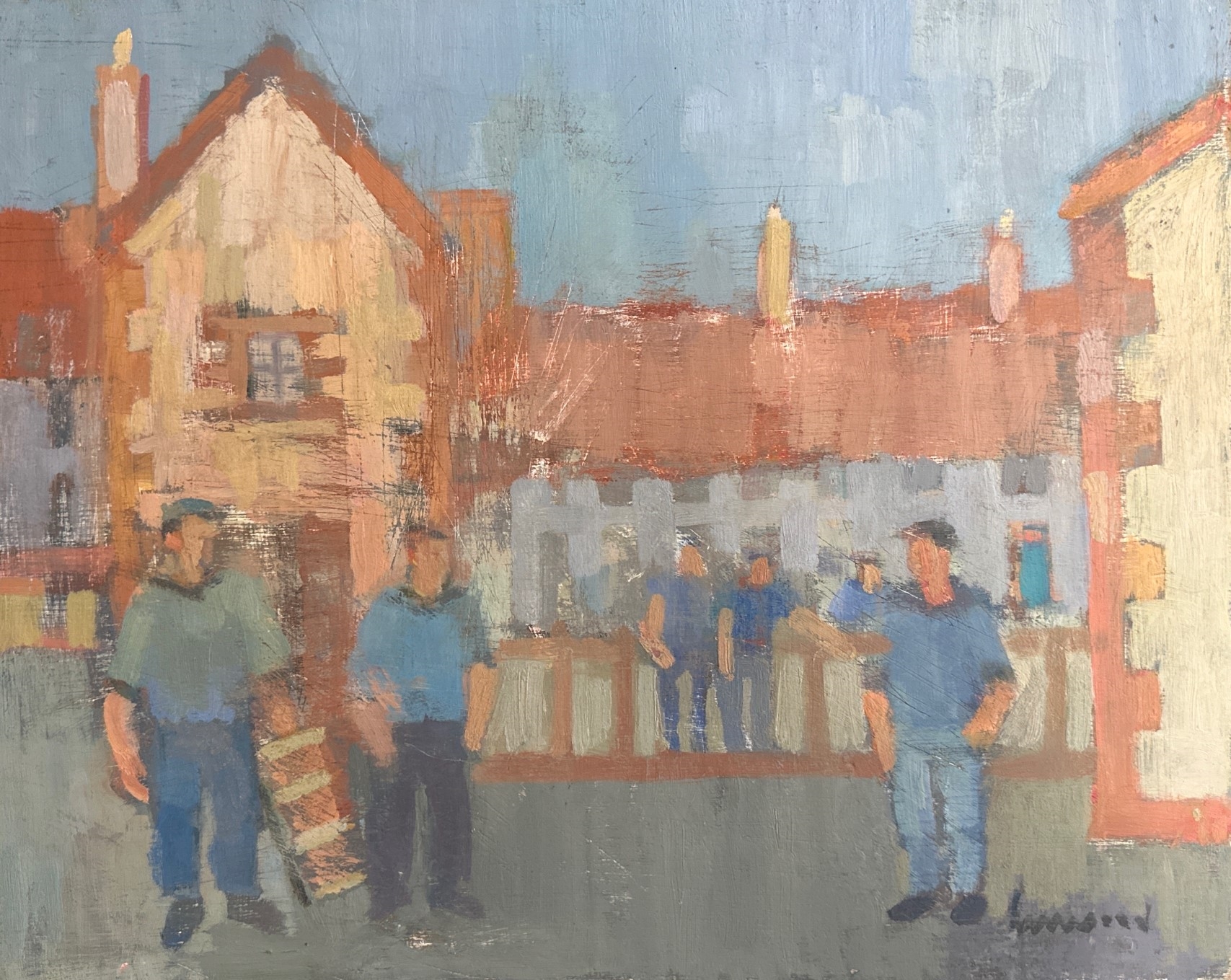 Derek Inwood | Fishermen and Cottages | MutualArt