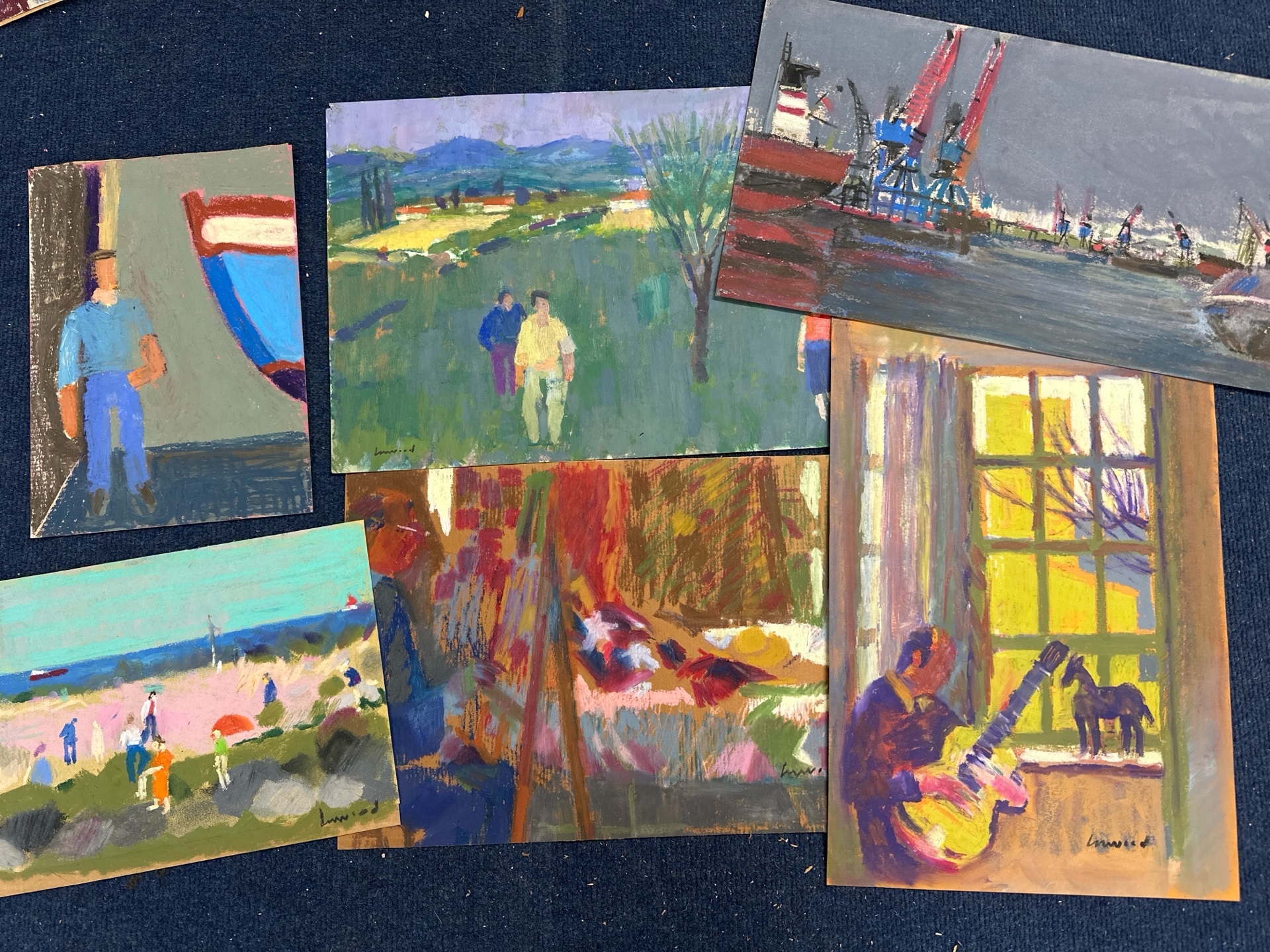 Derek Inwood | six various pastel Sketches | MutualArt