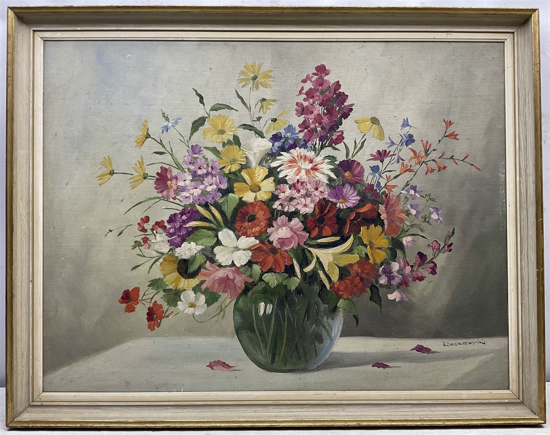 S. Robertin | Cut Flowers in a Glass Vase | MutualArt