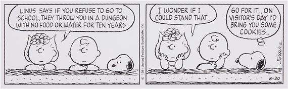 Charles Schulz | Offset lithograph depicting an enlarged version of one ...