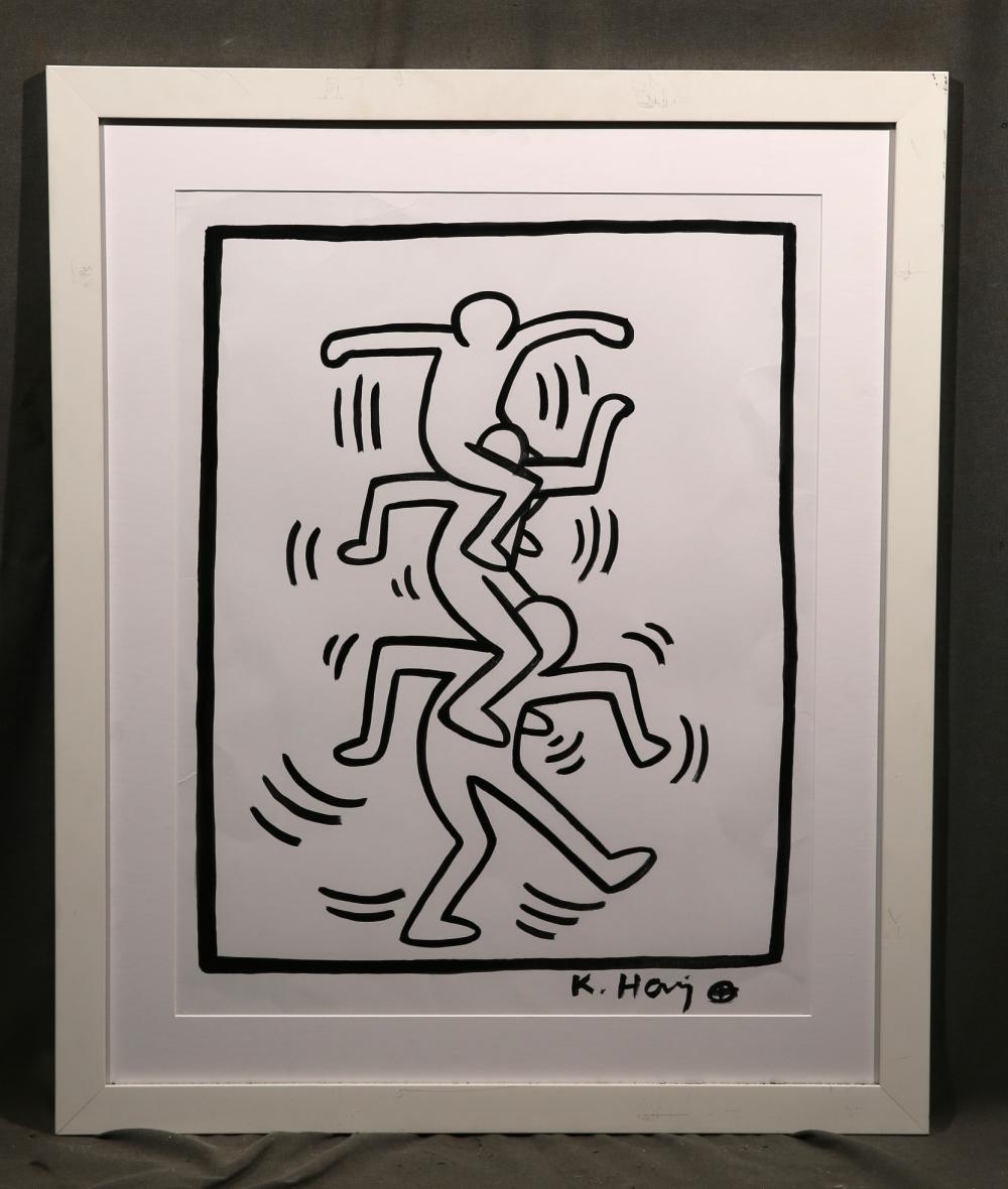 Keith Haring | Keith Haring acrylic on Paper (1984) | MutualArt