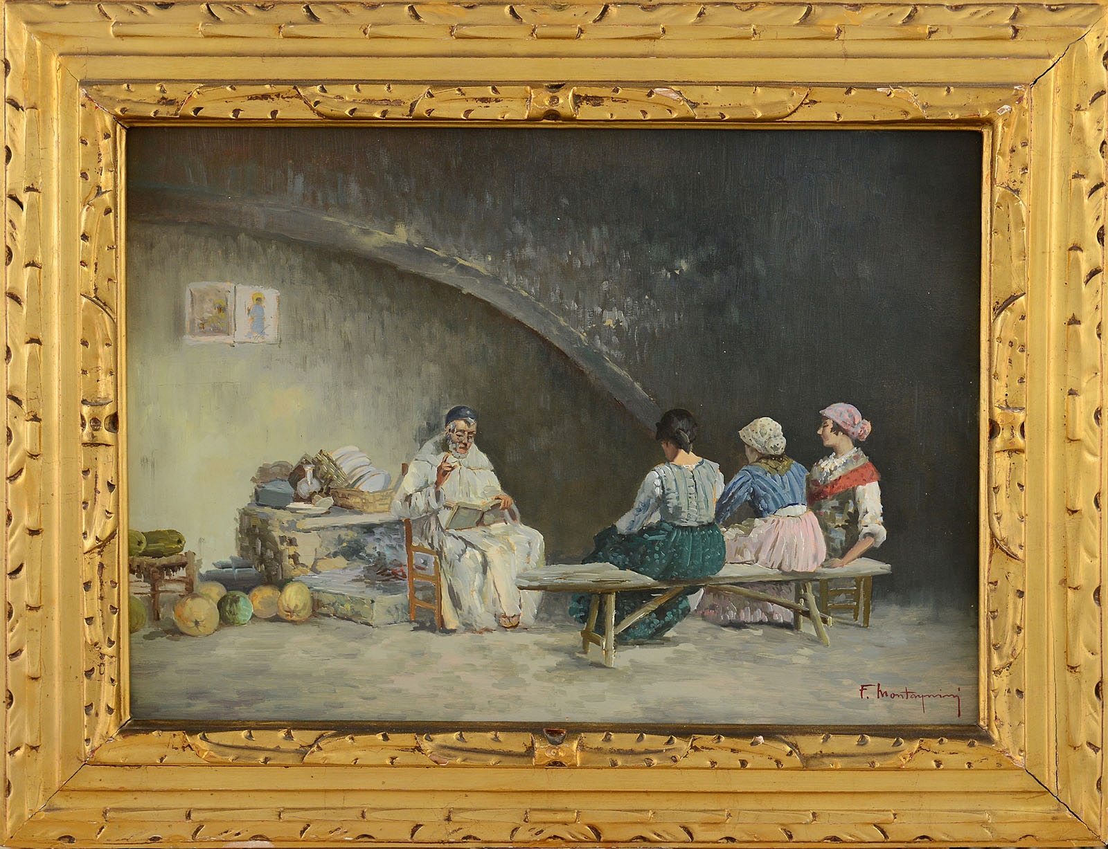 F. Montagnini | Interior with figures | MutualArt