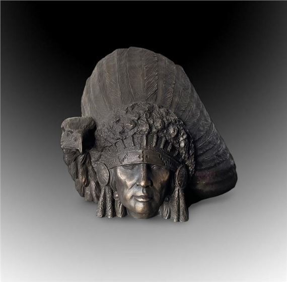 Greg Perillo | PERILLO BRONZE NATIVE AMERICAN CHIEF AND EAGLE (1991 ...