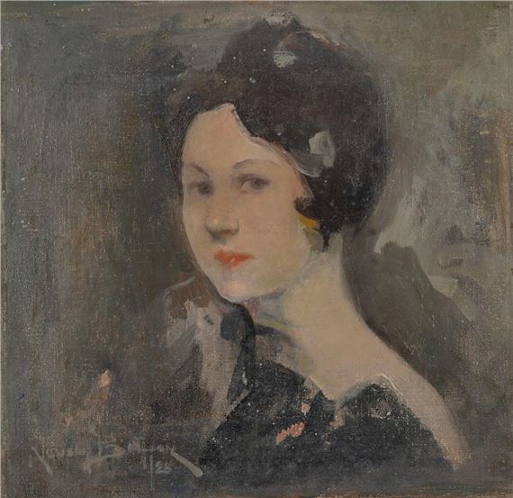 James Lawson Balfour | OIL STUDY OF HEAD WITH HAT (1925) | MutualArt