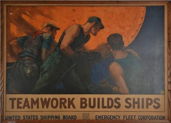 Joseph Aaron | Industrial Revolution Teamwork builds ships Poster ...