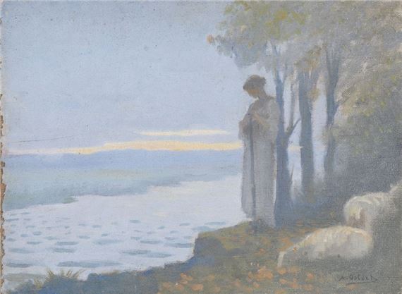 Alphonse Osbert | Young shepherdess (1935) | MutualArt