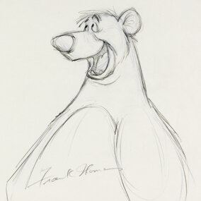 Frank Thomas | The Jungle Book Baloo Animation Drawing Signed by Disney ...