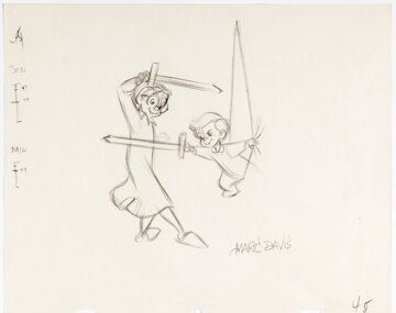 Marc Davis | Peter Pan Rare John and Michael Darling Animation Drawing ...