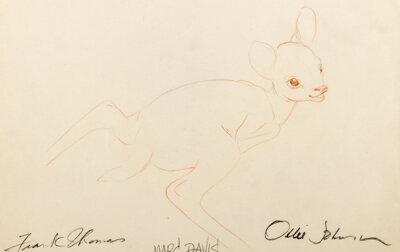Marc Davis | Bambi Early Character Concept Drawing Signed by Marc Davis ...