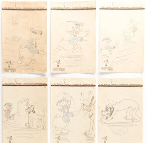 Lester Novros | Donald Duck and Pluto Rough Gag Art by Lester Novros ...