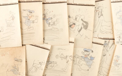 Lester Novros | Donald Duck and Pluto Rough Gag Art by Lester Novros ...