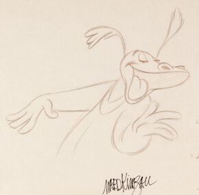 Ward Kimball | The Reluctant Dragon Rare Animation Drawing Signed by ...