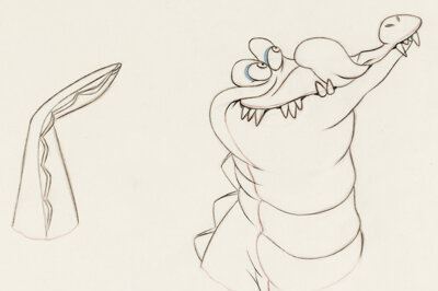 Ollie Johnston | Peter Pan Tick-Tock Animation Drawing Signed by Ollie ...