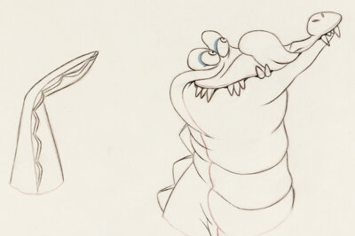 Ollie Johnston | Peter Pan Tick-Tock Animation Drawing Signed by Ollie ...