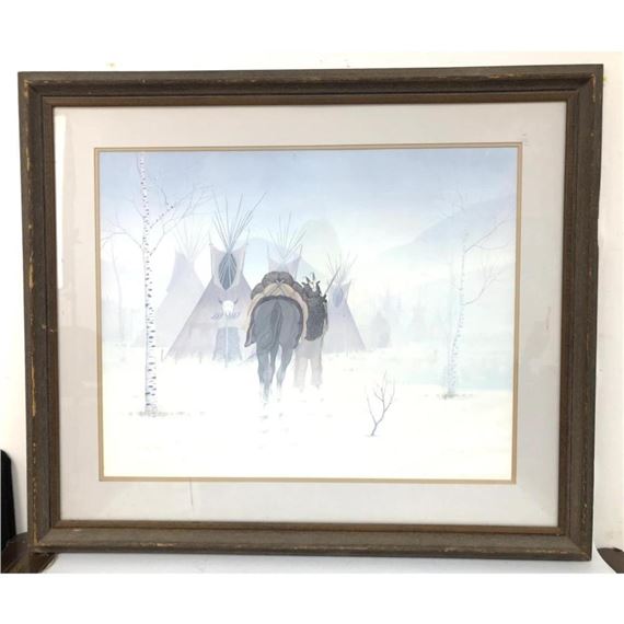 Donald Vann | 1949) Large Lithograph of a Native American Scene | MutualArt