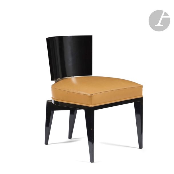 Paul Dupré-Lafon | Modernist office chair in black lacquered wood ...