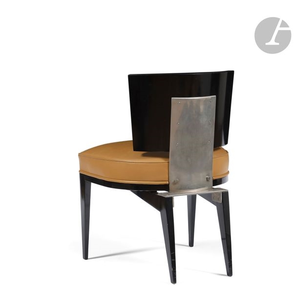 Paul Dupré-Lafon | Modernist office chair in black lacquered wood ...
