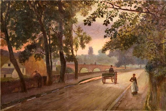 Joseph Poole Addey | Road by a River (1900 (1900) | MutualArt