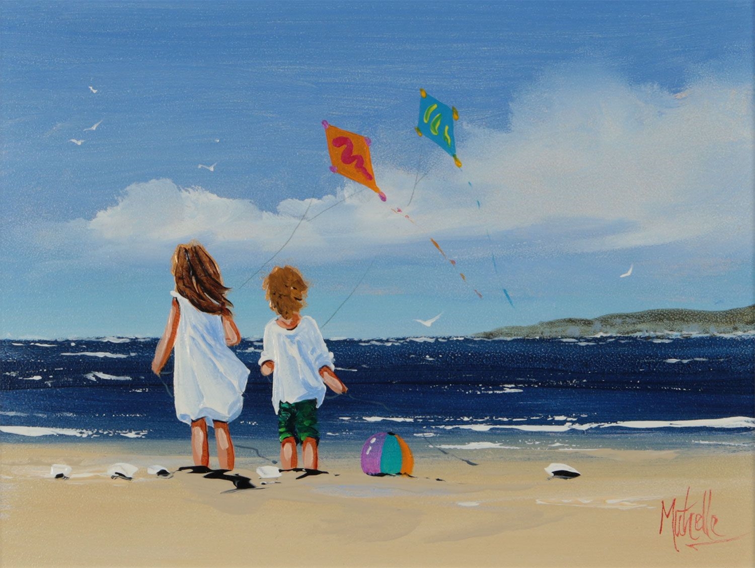 Michelle Carlin | KITE FLYING ON THE BEACH | MutualArt