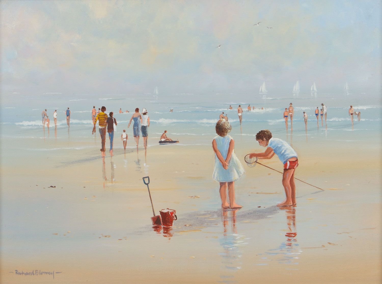 Richard Blaney | CHILDREN ON THE BEACH | MutualArt