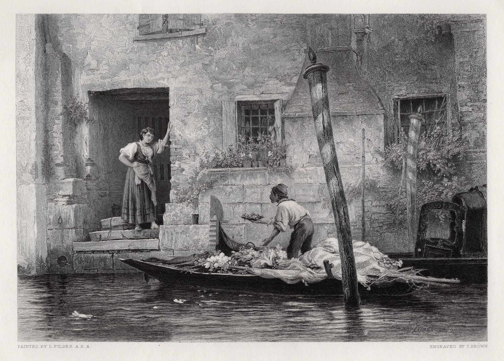 Samuel Luke Fildes | The Venetian Fruit Seller (1881) | MutualArt