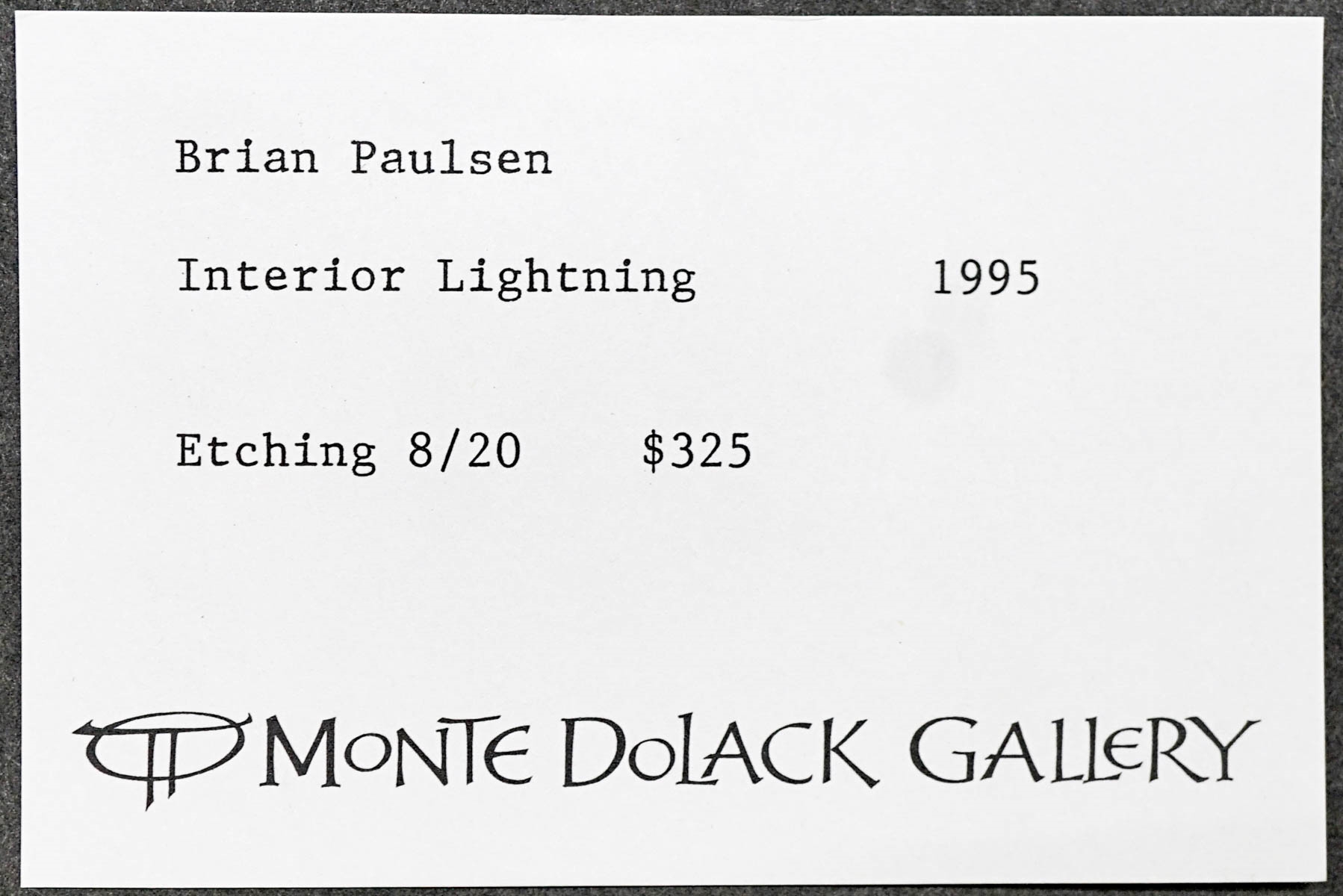 Brian Paulsen | Brian Paulsen (b.1941, North Dakota) Etching (1995 ...