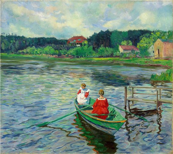 Philipp Franck | Auf dem Wasser” (Stölpchensee, Berlin (1906) | MutualArt