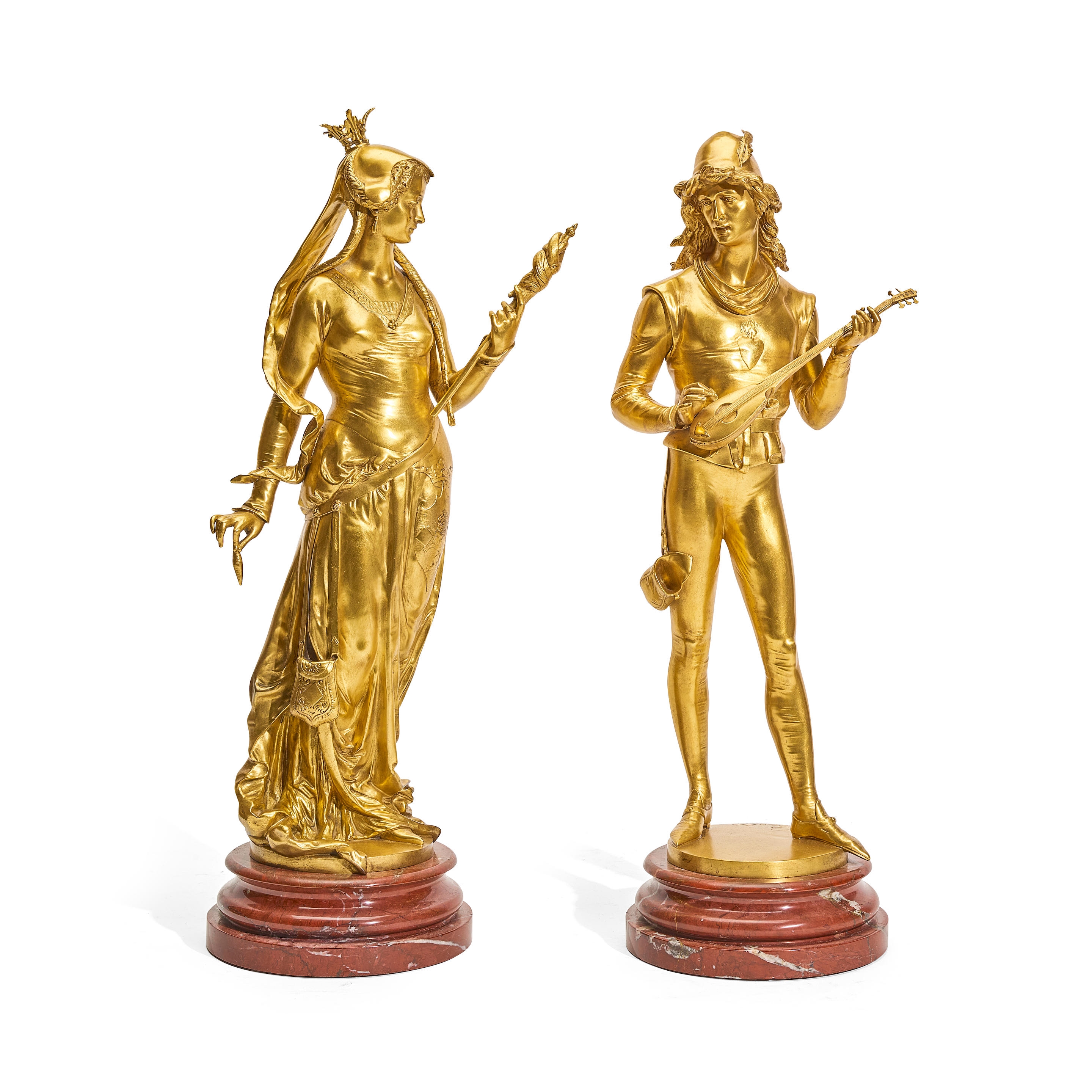 Auguste Louis Lalouette | TWO GILT BRONZE FIGURES | MutualArt