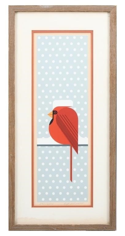 Charley Harper | CHARLEY HARPER SERIGRAPH COOL CARDINAL (1974) | MutualArt