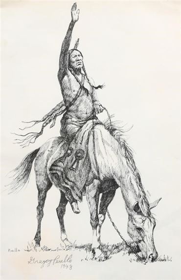 Greg Perillo | GREGORY PERILLO COCHISE ON HORSEBACK (1948) | MutualArt