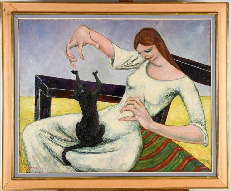 Jean Martin | La femme et le chat (1946) | MutualArt