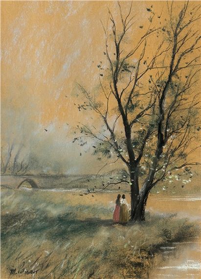 Marc Poissant | Poissant, Marc - Peaceful river landscape | MutualArt