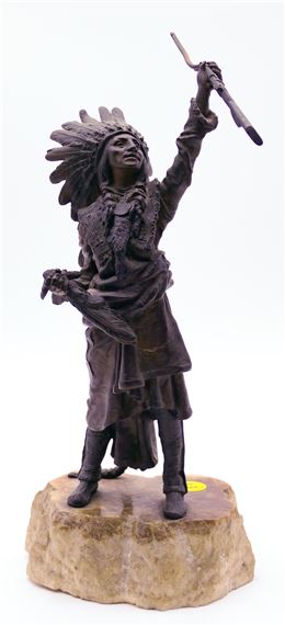 Carl Kauba | Carl Kauba ''Indian Chief with Rifle'' Bronze Sculpt ...