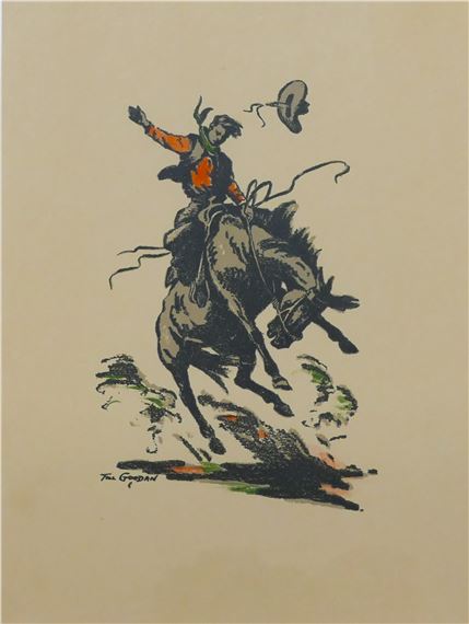 Tillman Parker Goodan | Cowboy atop a bucking bronco | MutualArt