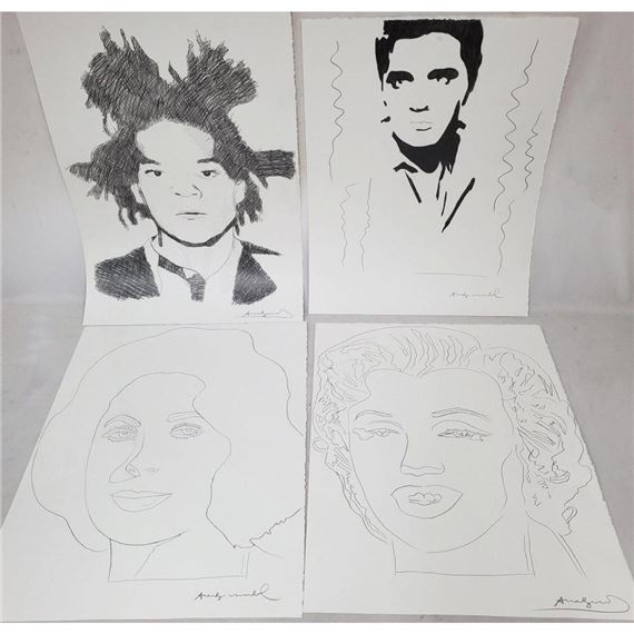 Andy Warhol | Attributed to Andy Warhol 4 Signed Drawings | MutualArt