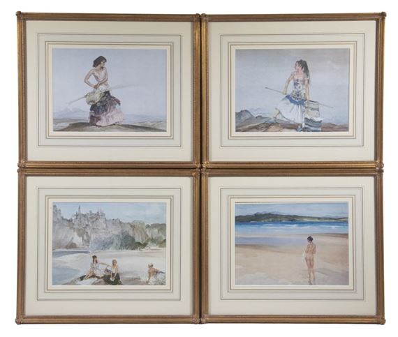 William Russell Flint | (4) Prints of Women on the Beach | MutualArt